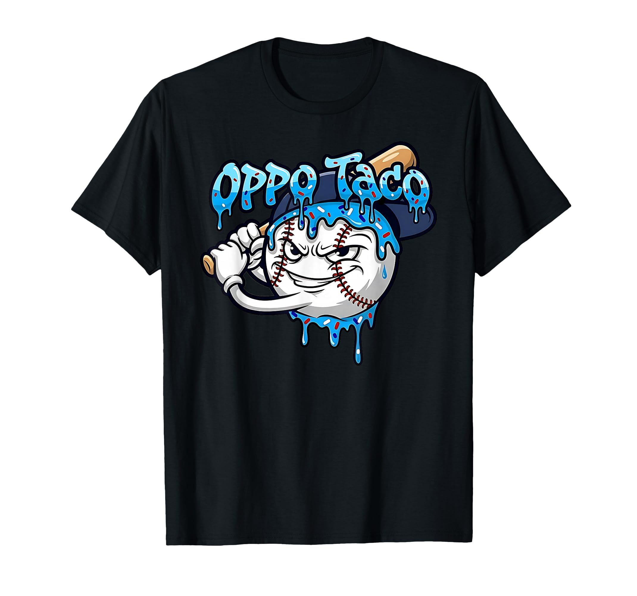 Funny Baseball Ice Cream Drip Oppo Taco T-Shirt – Plaziro